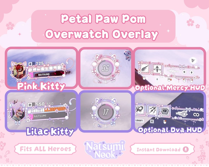 Petal Paw Pom Overwatch 2 Overlay: Stream or Hudsight Overlay (digital ...