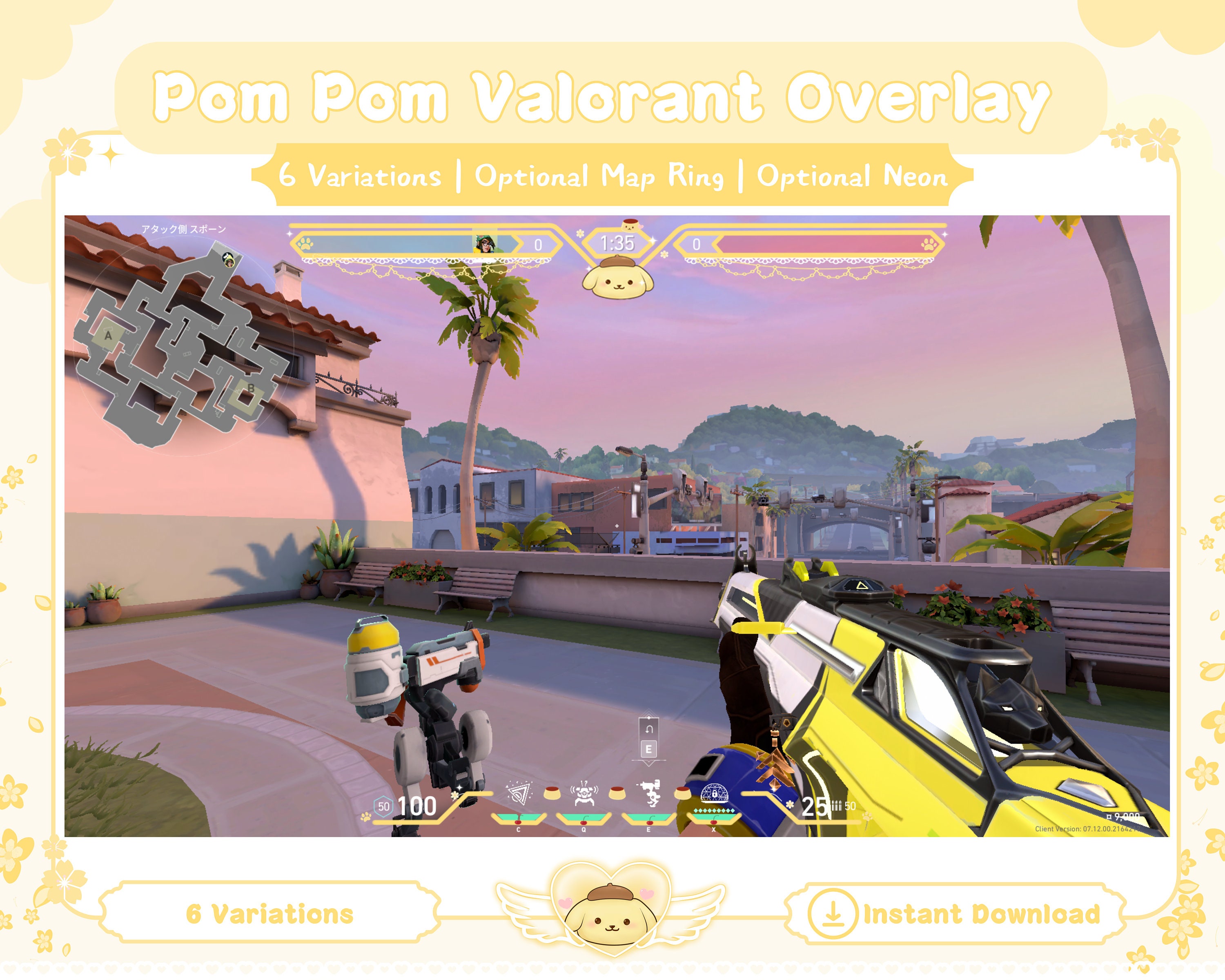 Pudding Valorant Overlay HUD Customizable Valorant Game Yellow Cute ...