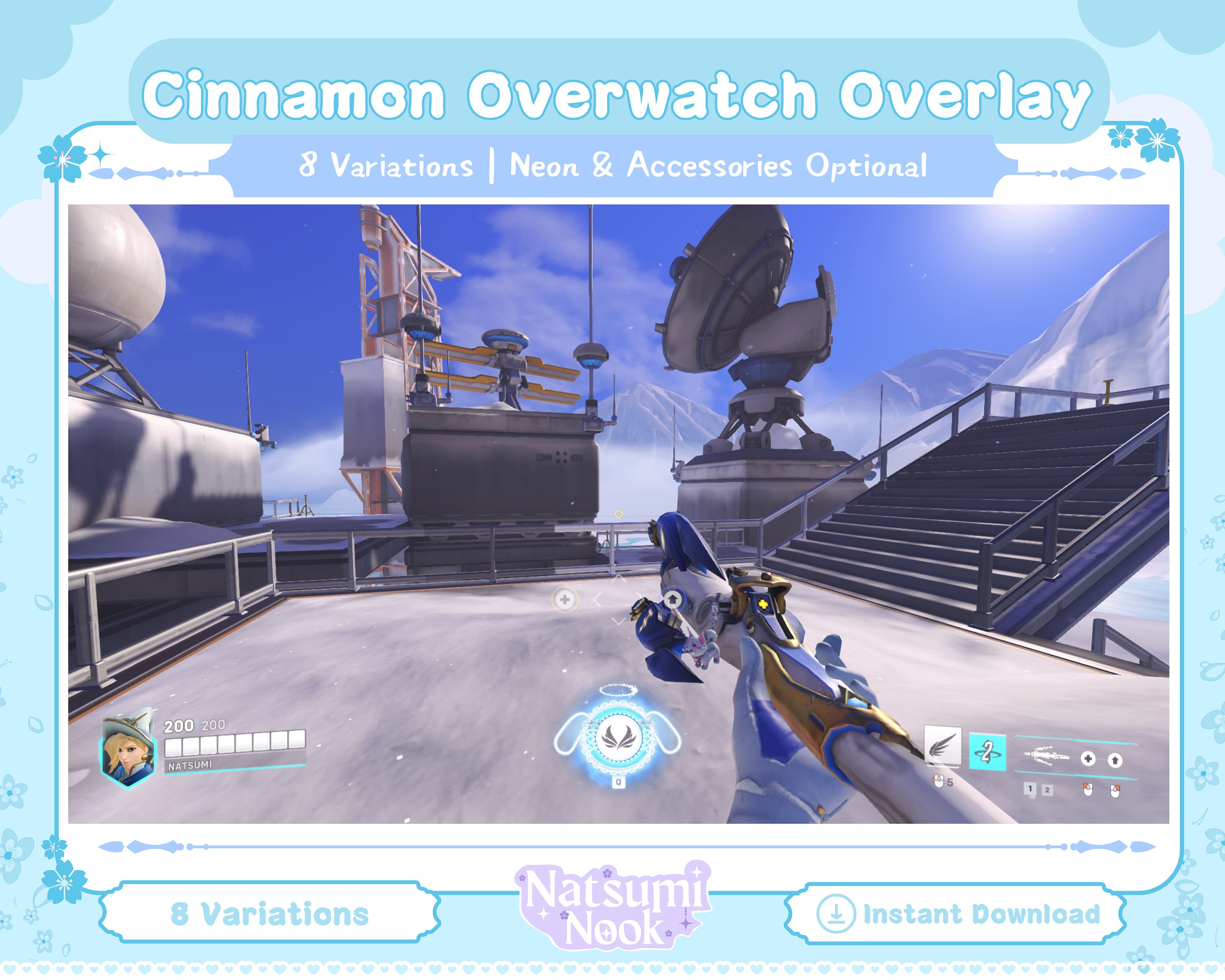 Cinnamon Baby Blue Lace Overwatch Overlay HUD Customizable Overwatch 2 ...