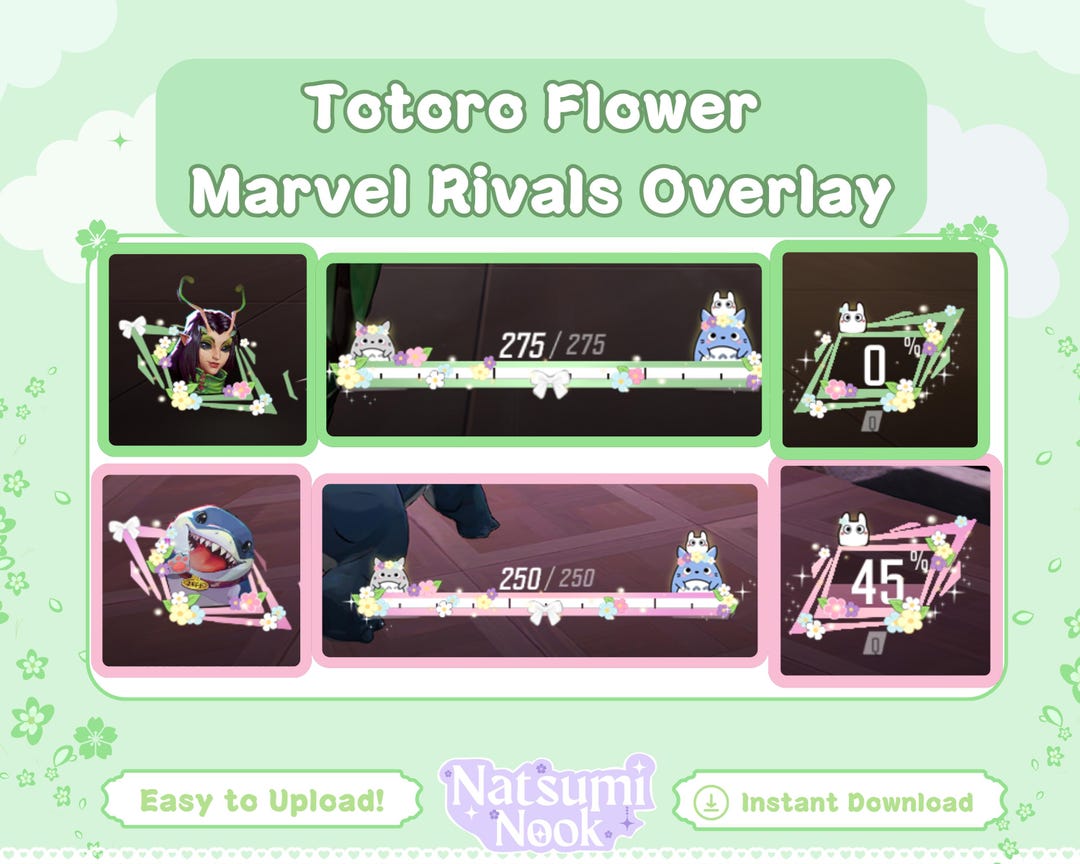 Totoro Flower Marvel Rivals Overlay | HUD Customizable Marvel Rivals ...