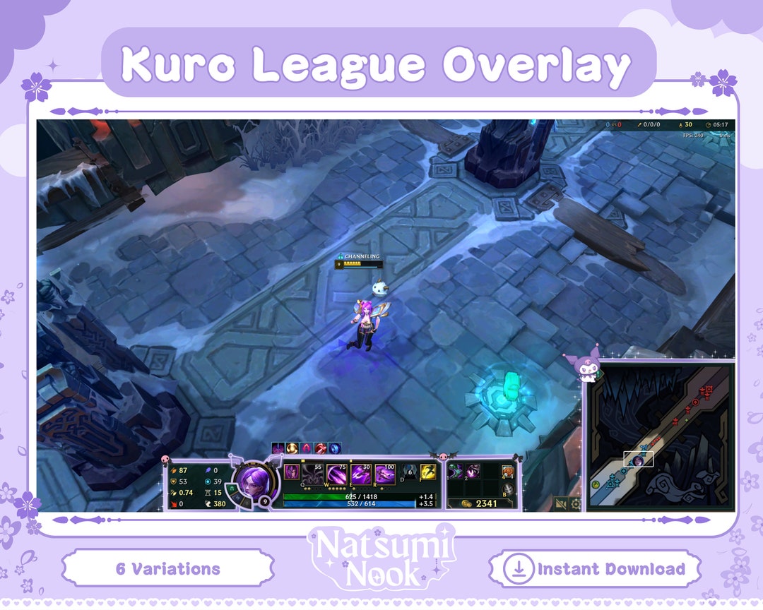 Kuro Purple League of Legends Game Overlay Stream | Kuro Bows Overlay | Twitch League | Purple ...