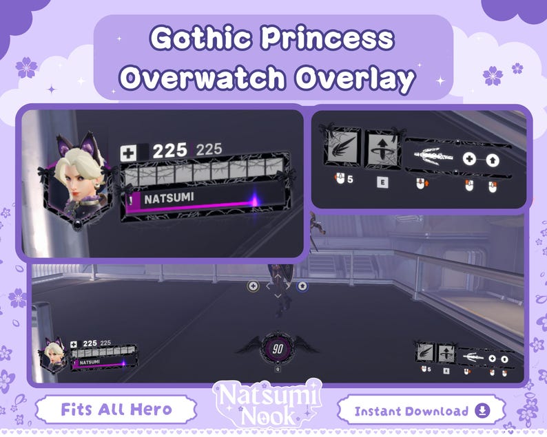 Gothic Princess Overwatch Stream Overlay: Black Wings HUD (digital ...