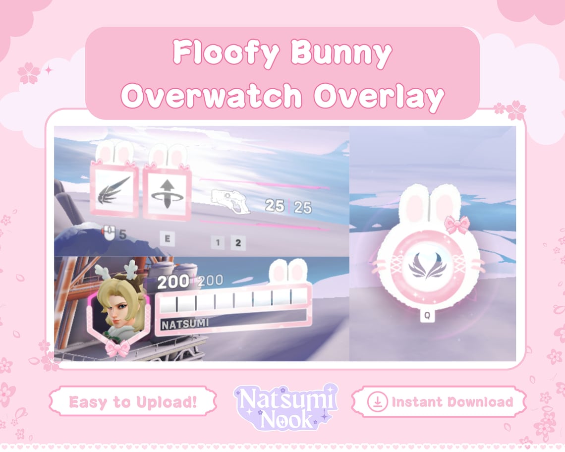 Floofy Bunny HUD Mercy Overwatch Overlay HUD Customizable Overwatch 2 ...
