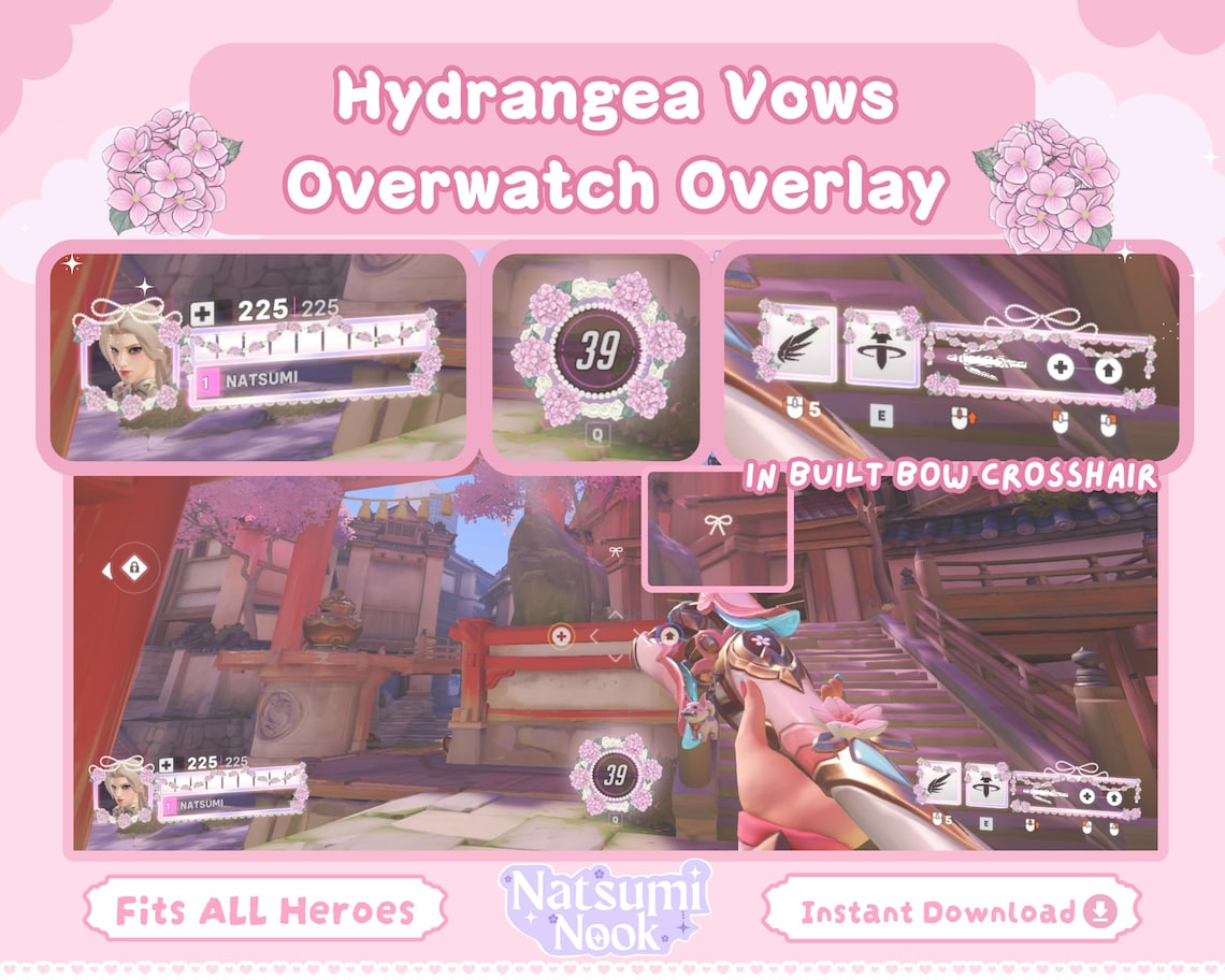 Hydrangea Vows Overwatch 2 Overlay: Customizable Stream HUD (digital ...