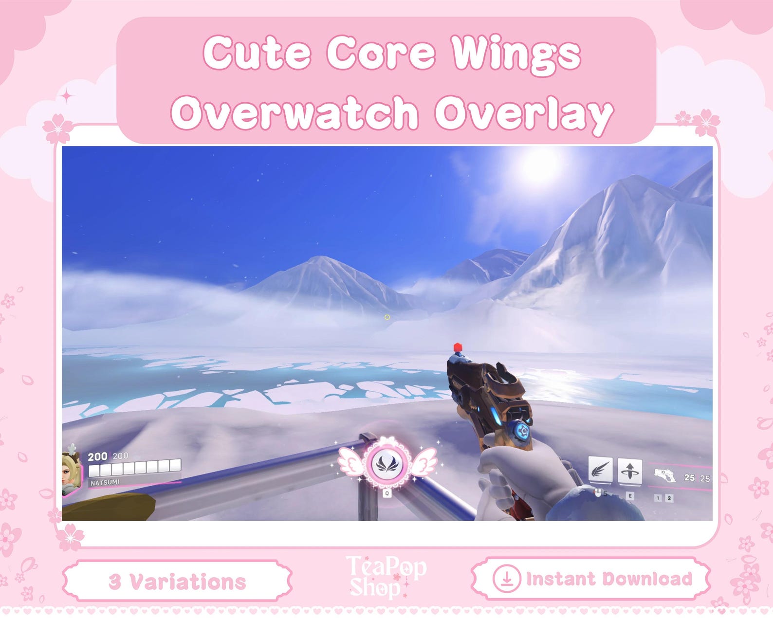 Cute Core Mercy Overwatch Twitch Overlay | Customizable Pink Angel ...