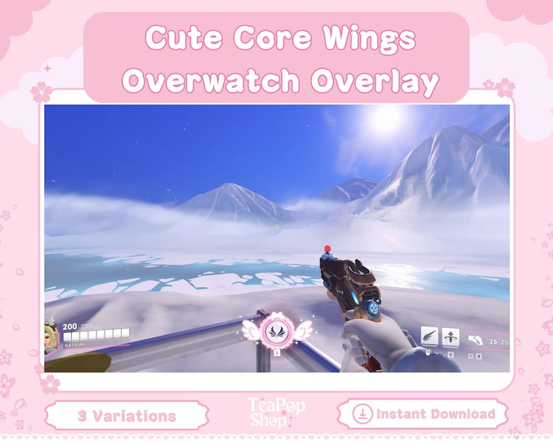 Cute Core Mercy Overwatch Twitch Overlay | Customizable Pink Angel ...