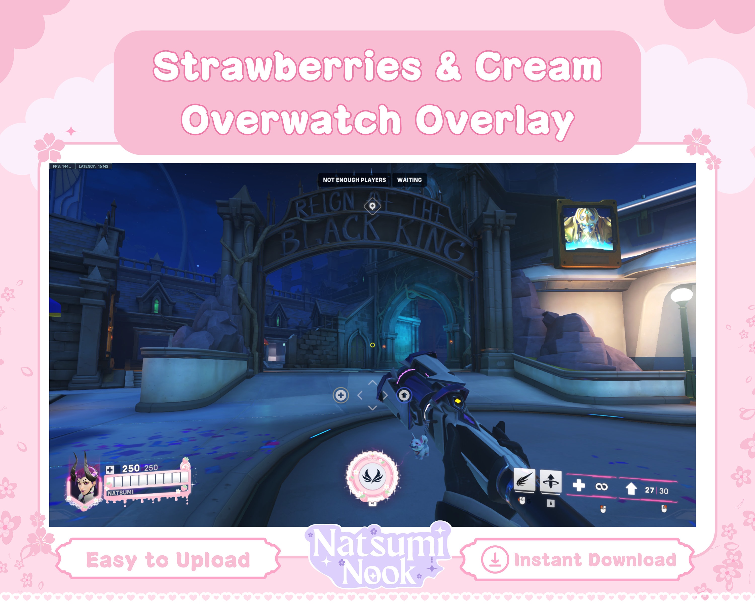 Strawberries & Cream Mercy Overwatch Overlay HUD Customizable Overwatch ...