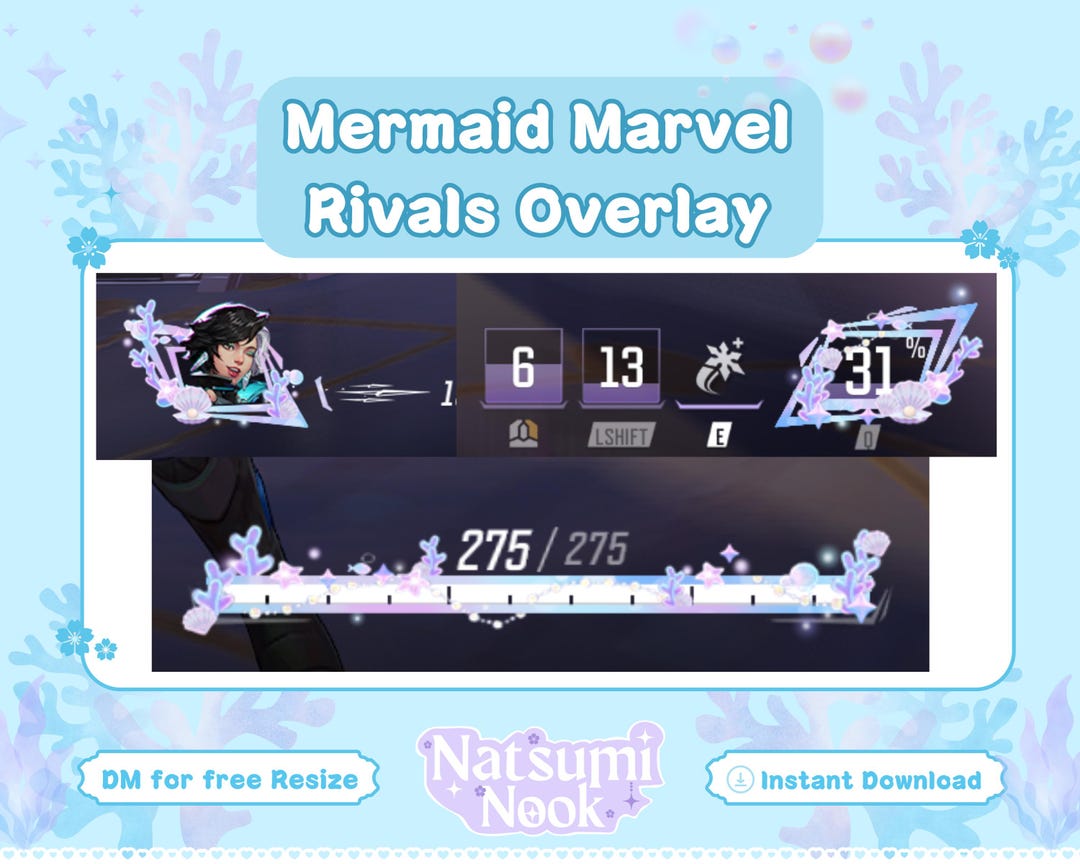 Mermaid Bliss Marvel Rivals Overlay | HUD Customizable Marvel Rivals ...