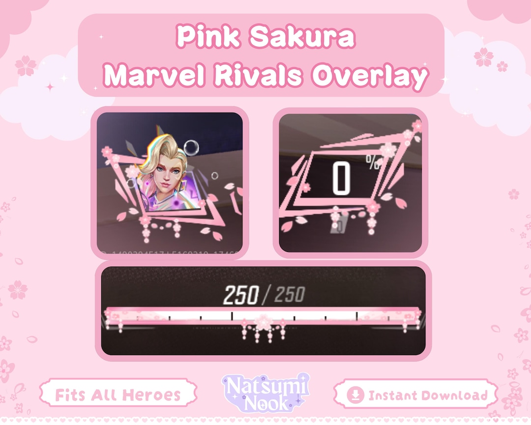 Sakura Pink Marvel Rivals Overlay | HUD Customizable Marvel Rivals Game ...