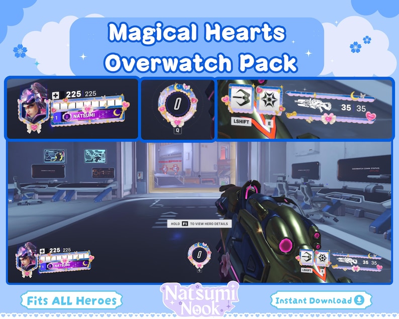 Magical Hearts Overwatch Stream Overlay 5-pack: Customizable HUD ...