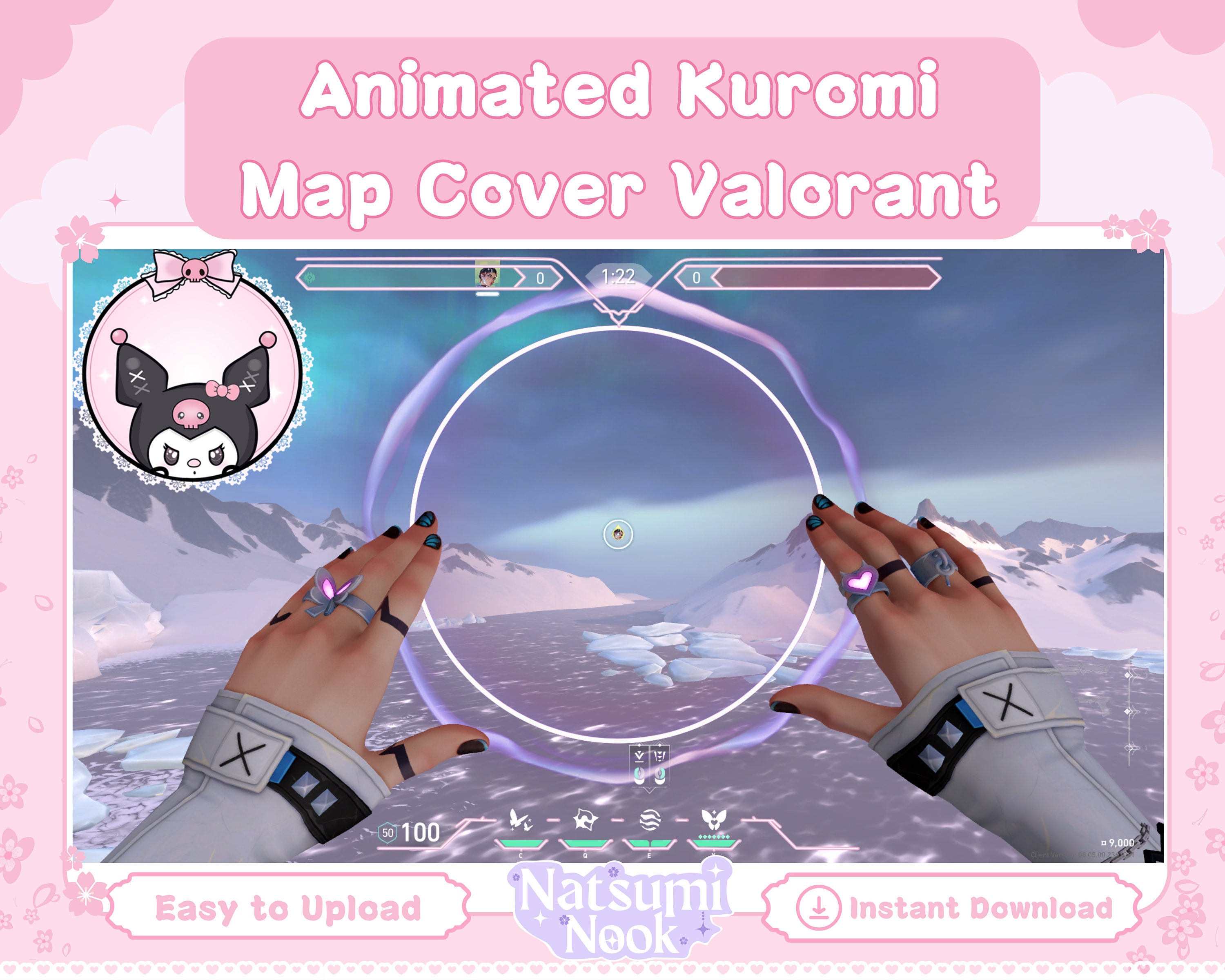 Animated Kurochan Valorant Map Cover Moon Purple Stream Overlay Twitch ...