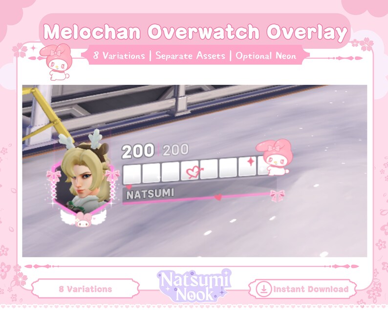 Melochan Rose Lace Overwatch Overlay HUD Customizable Overwatch 2 Game ...