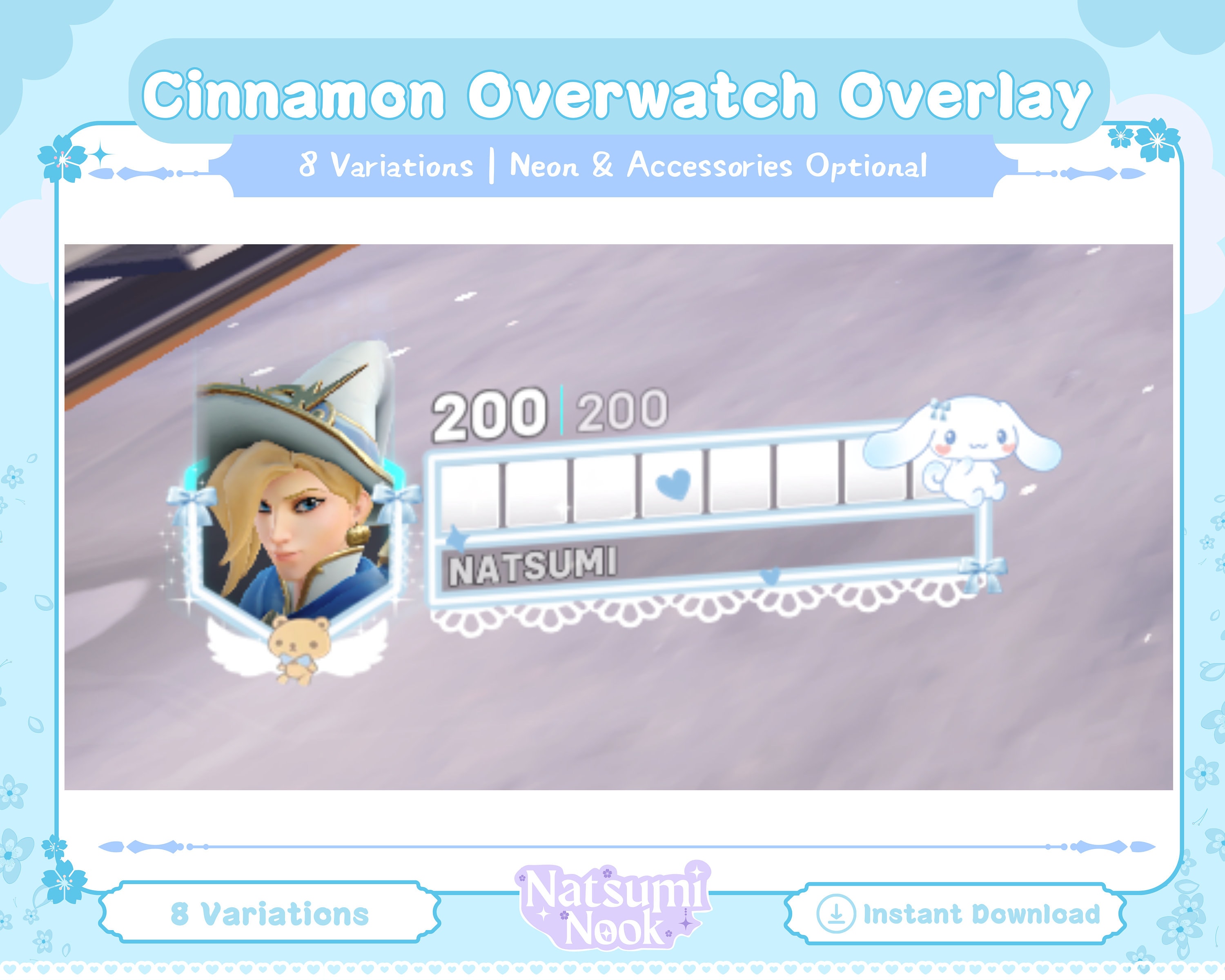 Cinnamon Baby Blue Lace Overwatch Overlay HUD Customizable Overwatch 2 ...
