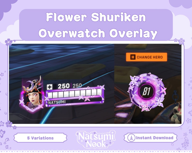 Flower Shuriken Overwatch Stream Overlay | Customizable HUD (digital ...