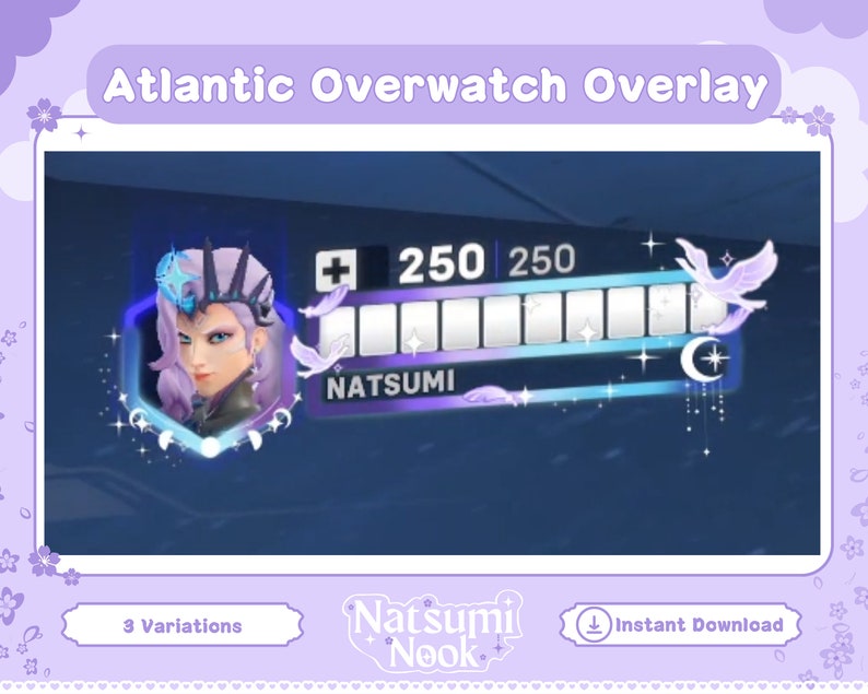 Mercy Atlantic Moon Overwatch Overlay / HUD Personalizable Overwatch 2 ...