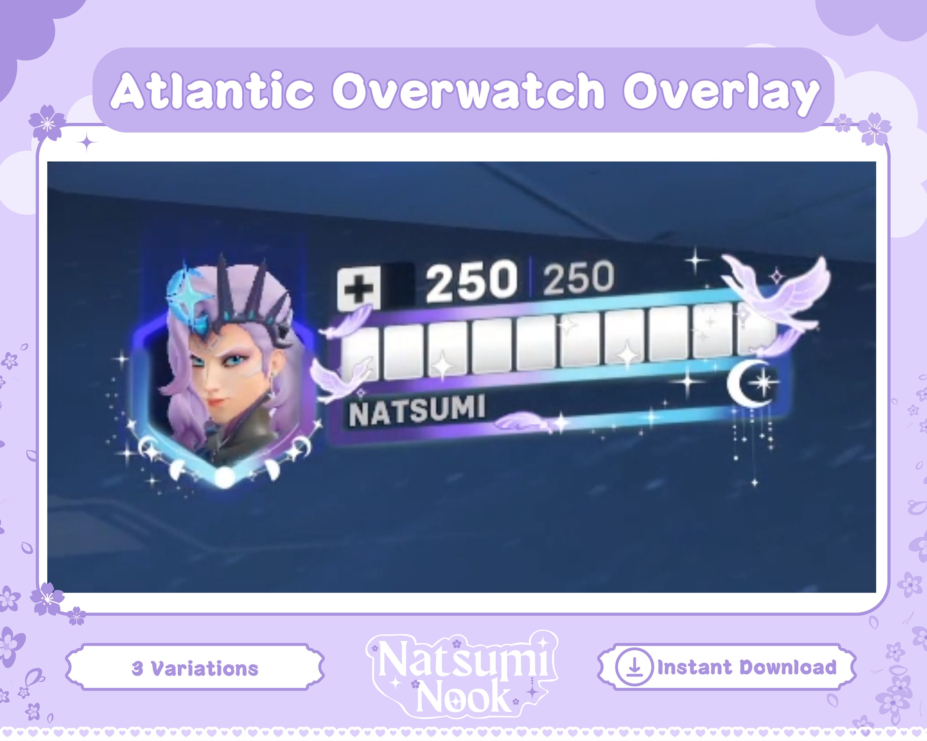 Mercy Atlantic Moon Overwatch Stream Overlay: Customizable HUD (digital ...