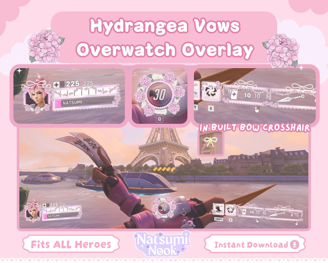 Hydrangea Vows Overwatch 2 Overlay: Customizable Stream HUD (digital ...