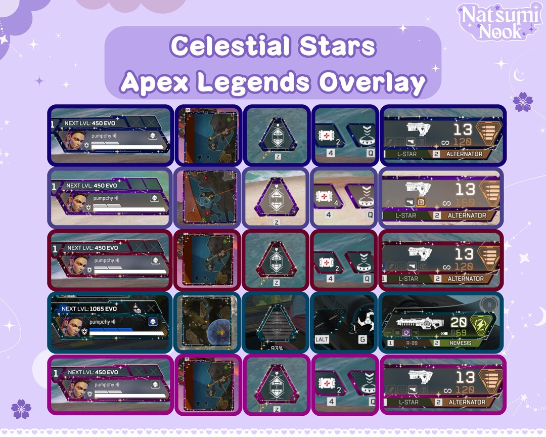 Celestial Stars Apex Overlay 5 PACK | Apex Legends Overlay Stream ...