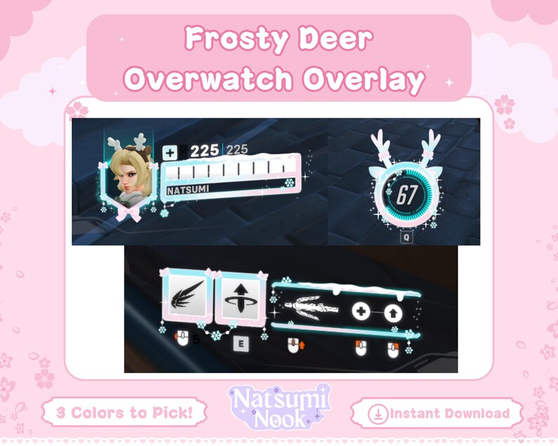 Frost Deer Overwatch Stream Overlay: Christmas Mercy Design (digital ...