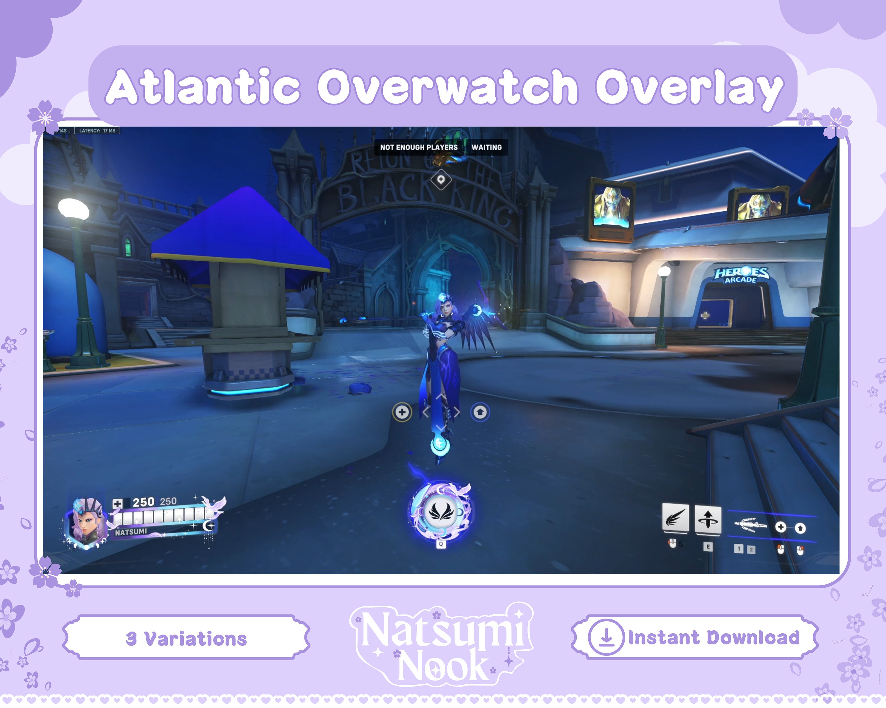 Mercy Atlantic Moon Overwatch Overlay HUD Customizable Overwatch 2 Game ...