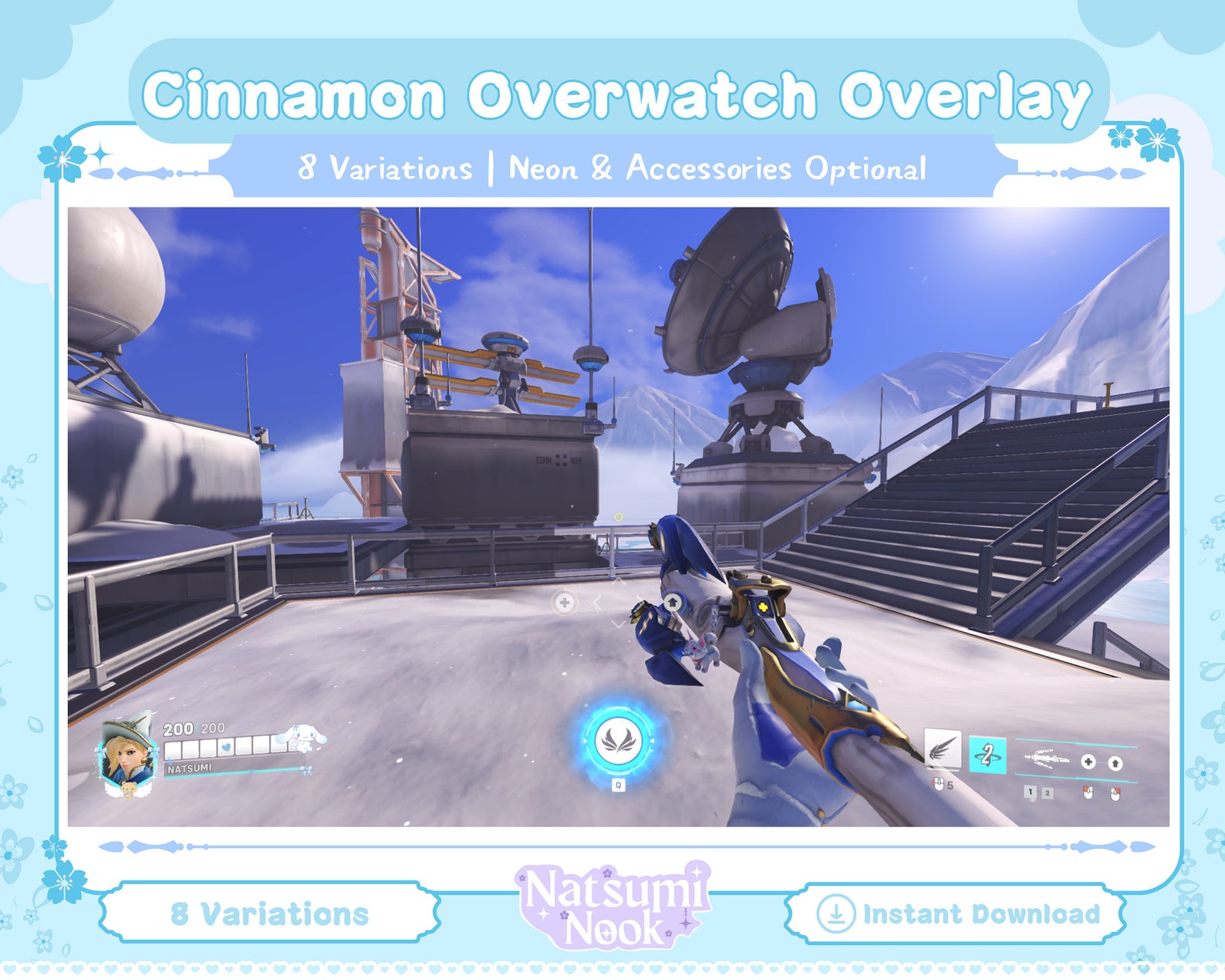 Cinnamon Baby Blue Lace Overwatch Overlay HUD Customizable Overwatch 2 ...