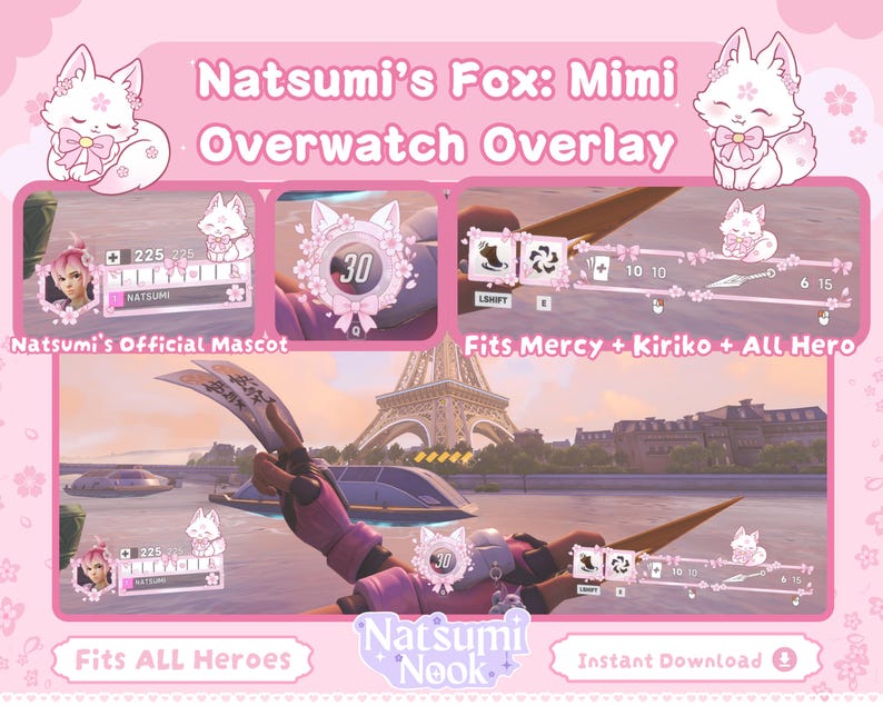 Sakura Fox Overwatch Stream Overlay: Mimi Mascot (digital Download ...