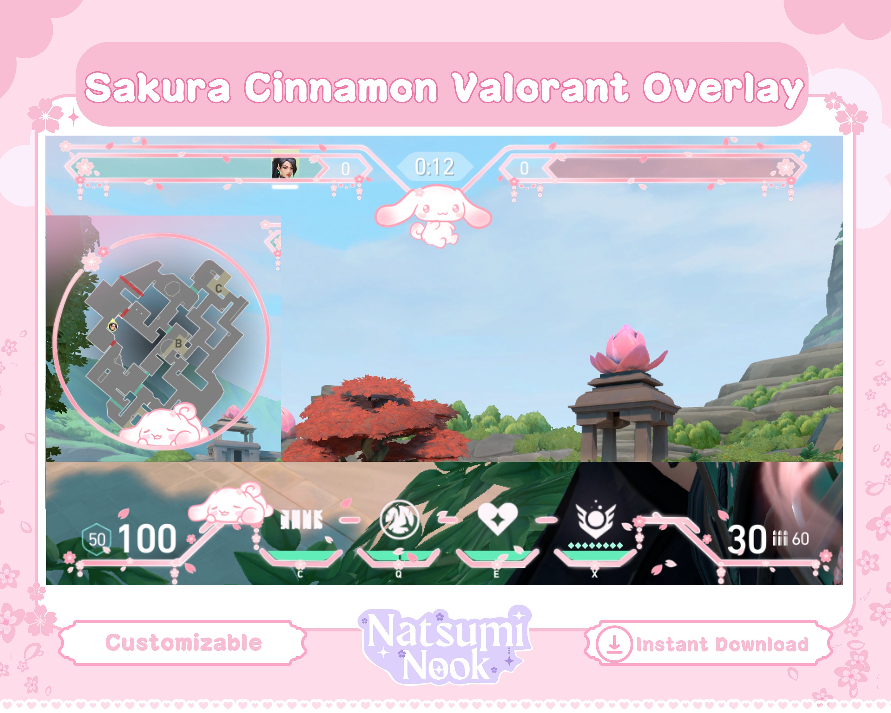 Sakura Cinnamon Valorant Overlay HUD Customizable Valorant Game Cute ...