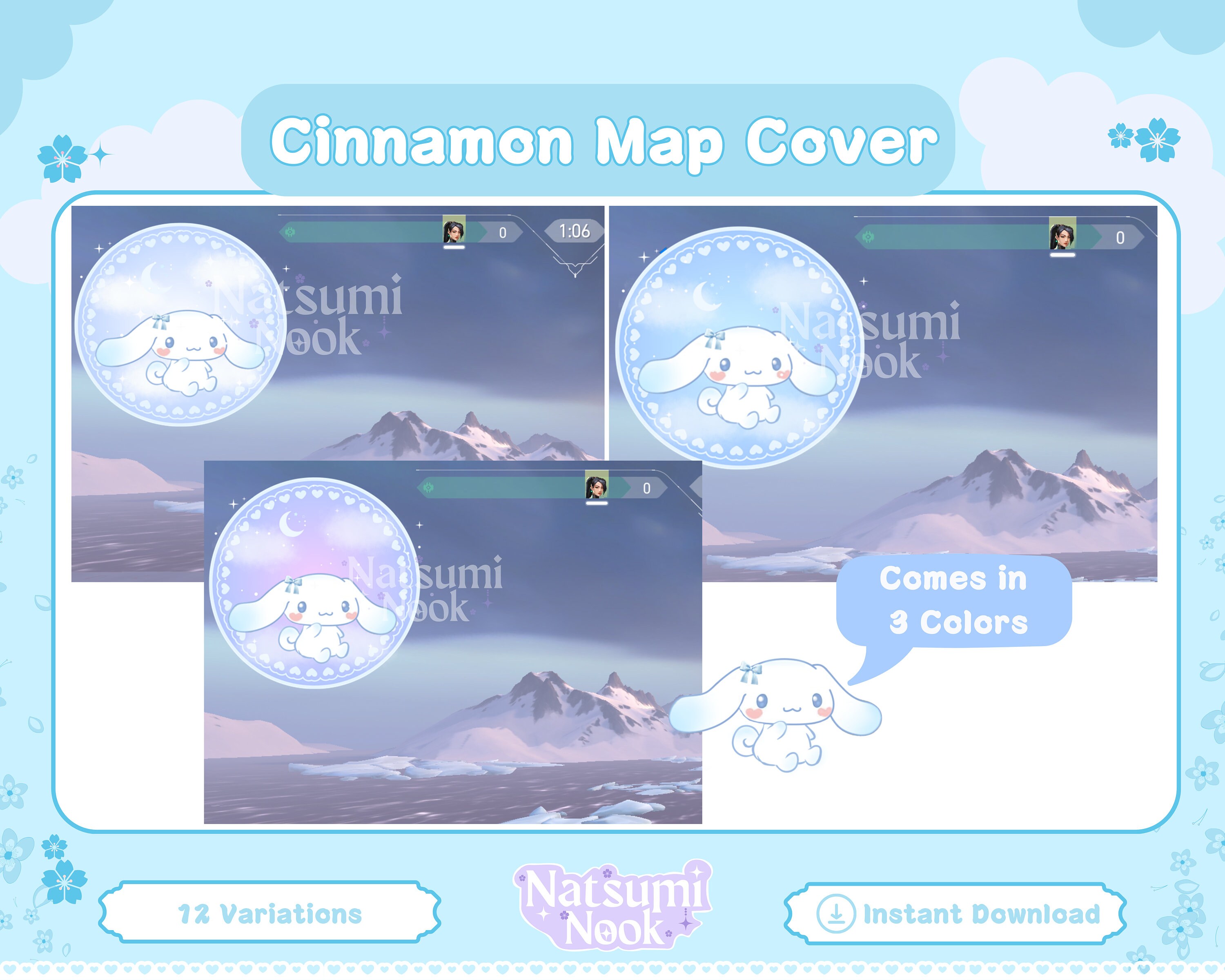 Cinnamon Valorant Map Cover Personalized Moon Blue Stream Overlay ...