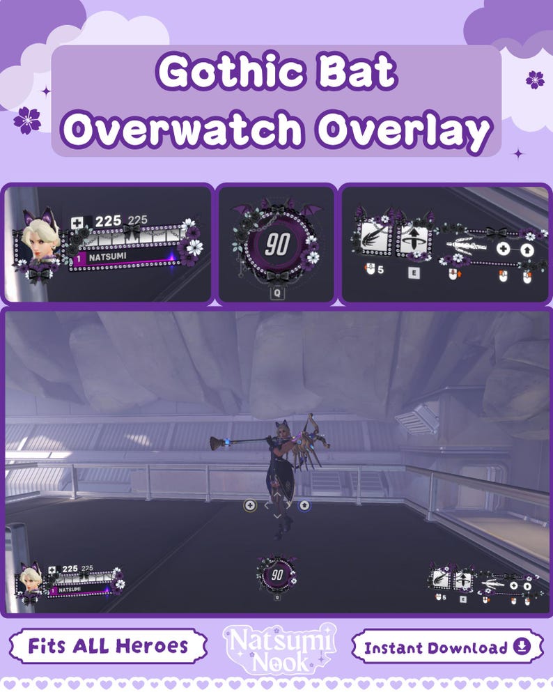 Gothic Bat Overwatch Stream Overlay: Customizable HUD, Twitch/youtube ...