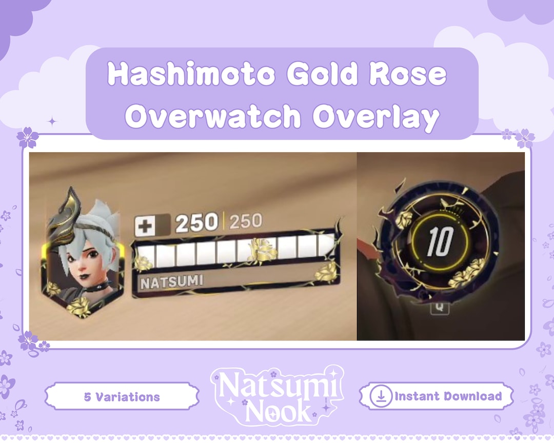 Gold Rose Kiriko Overwatch Stream Overlay: Customizable HUD (digital ...