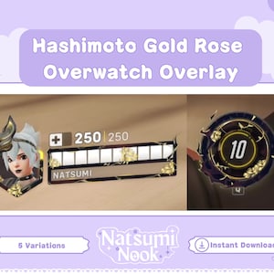 Gold Rose Kiriko Overwatch Stream Overlay: Customizable HUD (digital ...
