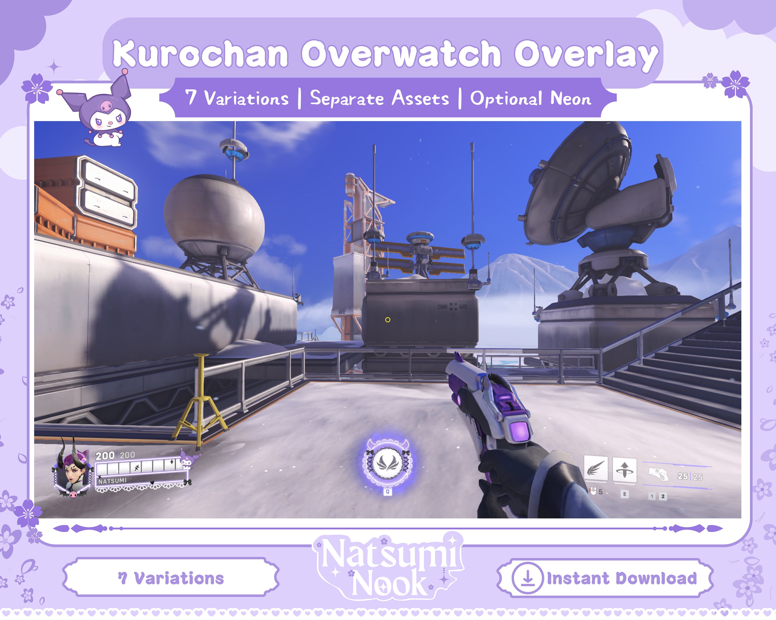 Kurochan Lilac Lace Overwatch Overlay HUD Customizable Overwatch 2 Game ...