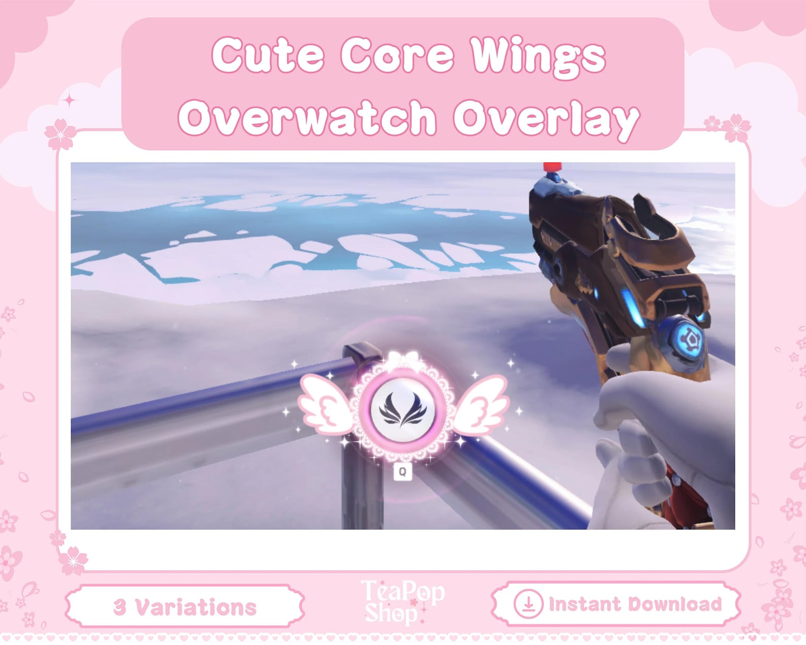 Cute Core Mercy Overwatch Twitch Overlay | Customizable Pink Angel ...