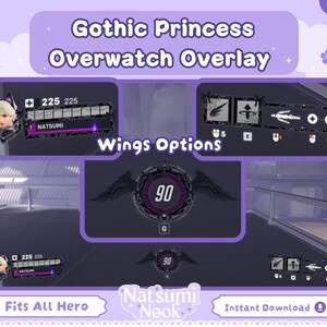 Gothic Princess Overwatch Stream Overlay: Black Wings HUD (digital ...