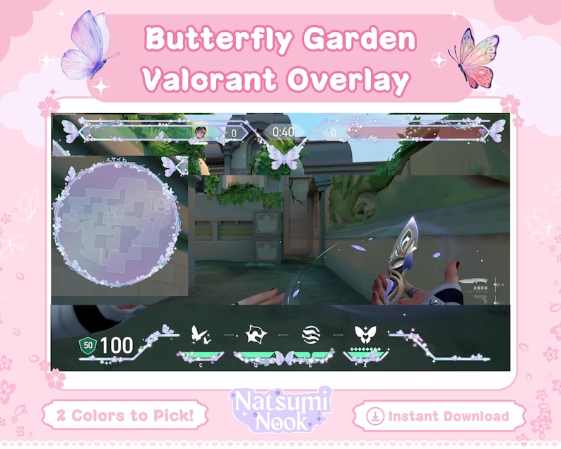 Butterfly Garden Valorant Stream Overlay: Customizable Twitch HUD ...