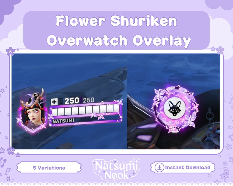 Flower Shuriken Overwatch Stream Overlay | Customizable HUD (digital ...