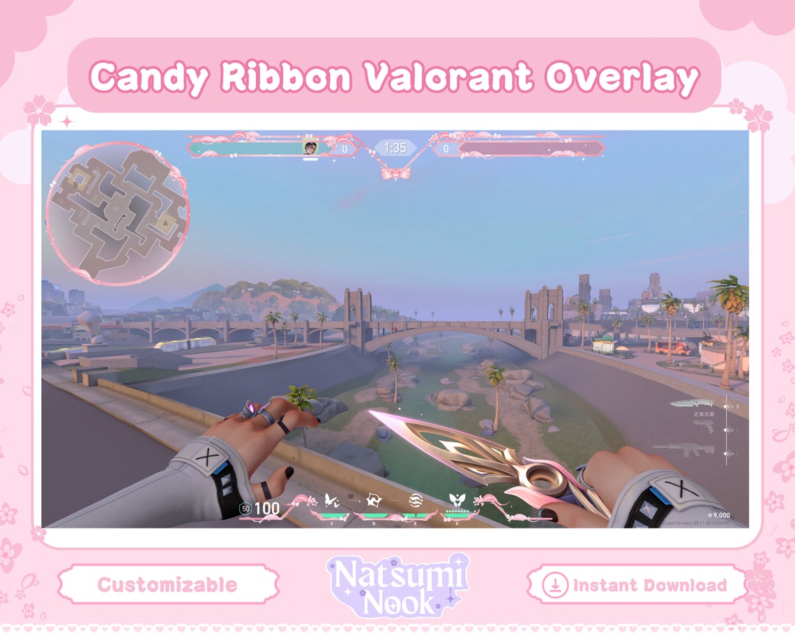 Candy Ribbon Valorant Overlay HUD Customizable Valorant Game Cute ...