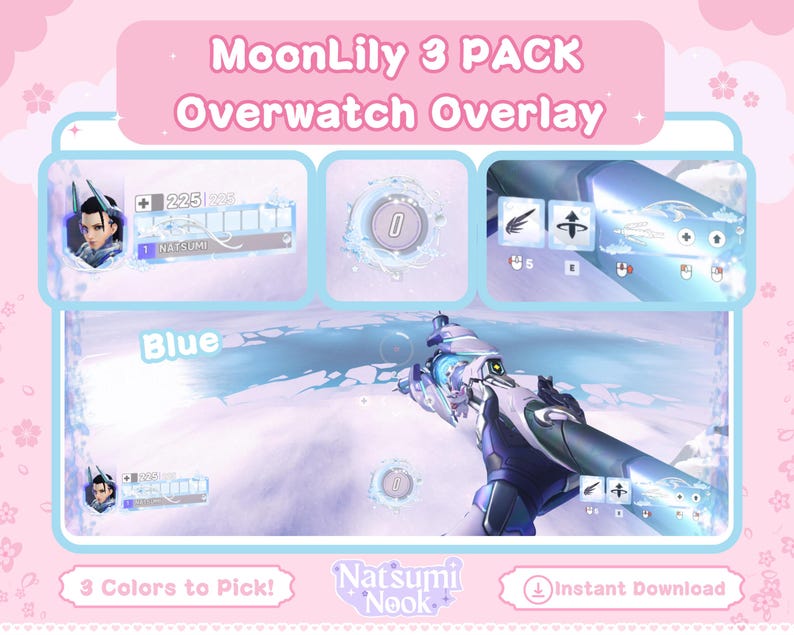 Lily Moon Overwatch Stream Overlay 3-pack: Customizable HUD (digital ...