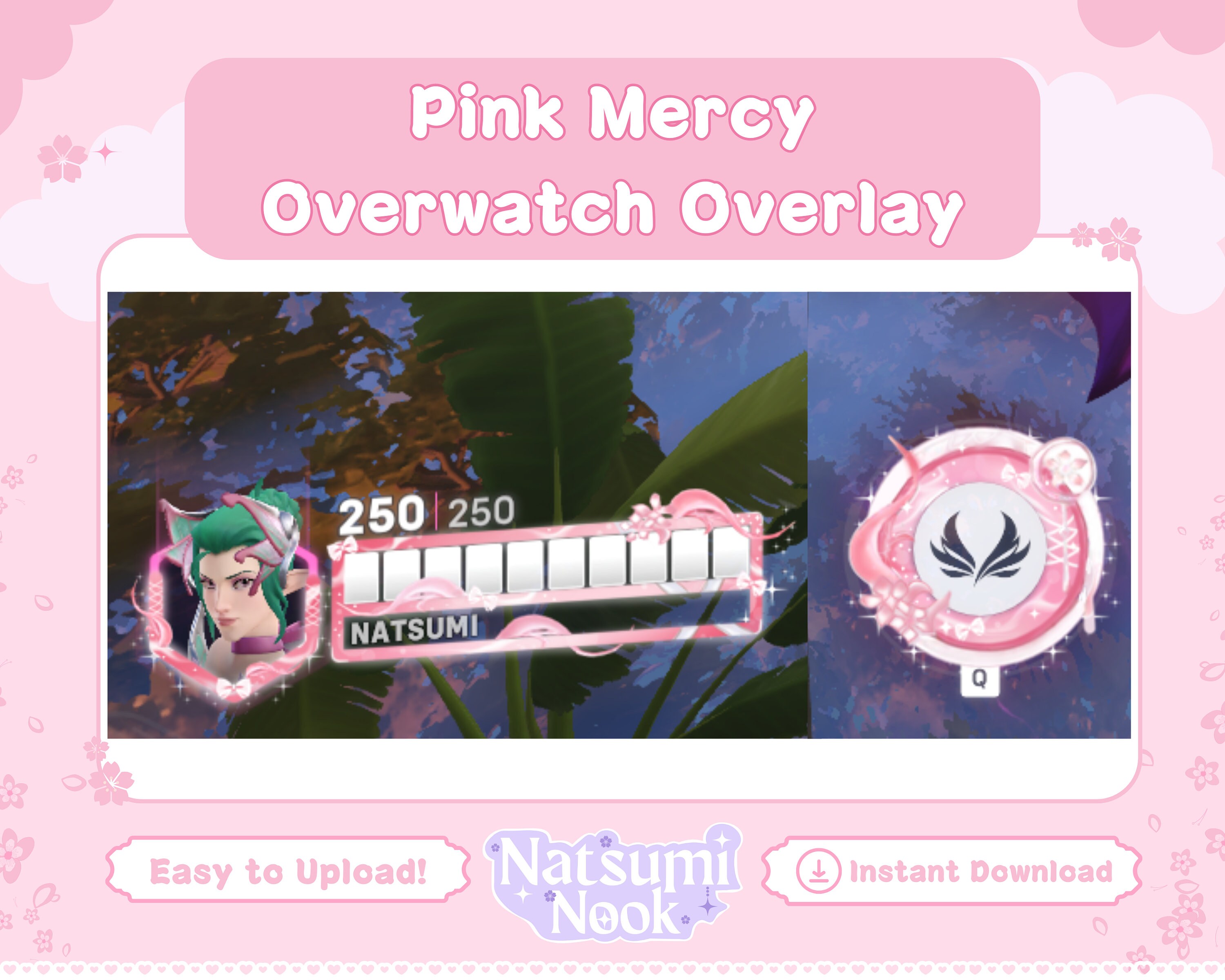Pink Mercy Overwatch Stream Overlay: Customizable HUD (digital Download ...