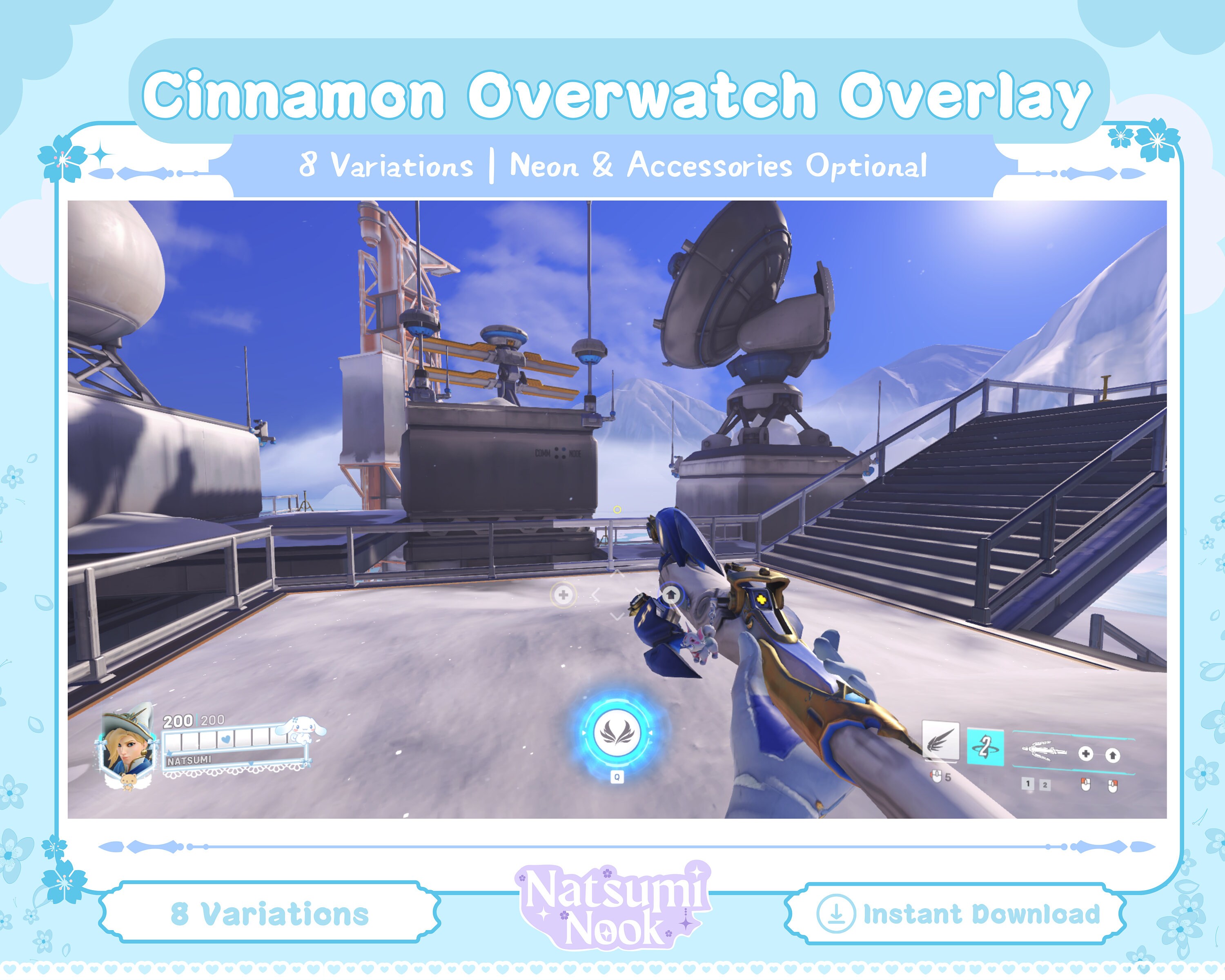 Cinnamon Baby Blue Lace Overwatch Overlay HUD Customizable Overwatch 2 ...