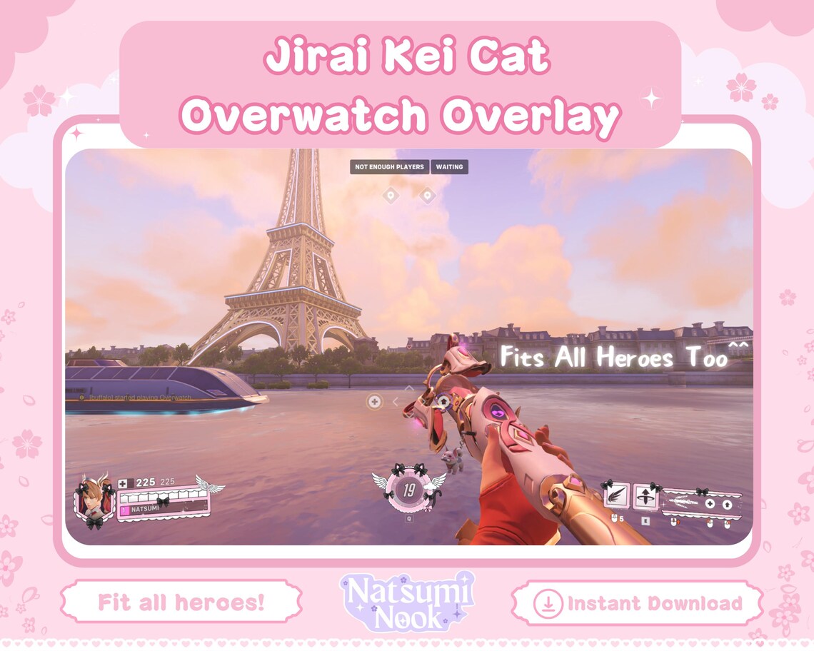 Jirai Kei Kitty Overwatch Stream Overlay: Pink Mercy Wings (digital ...