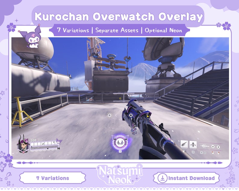 Kurochan Lilac Lace Overwatch Overlay / HUD Personalizable Overwatch 2 ...