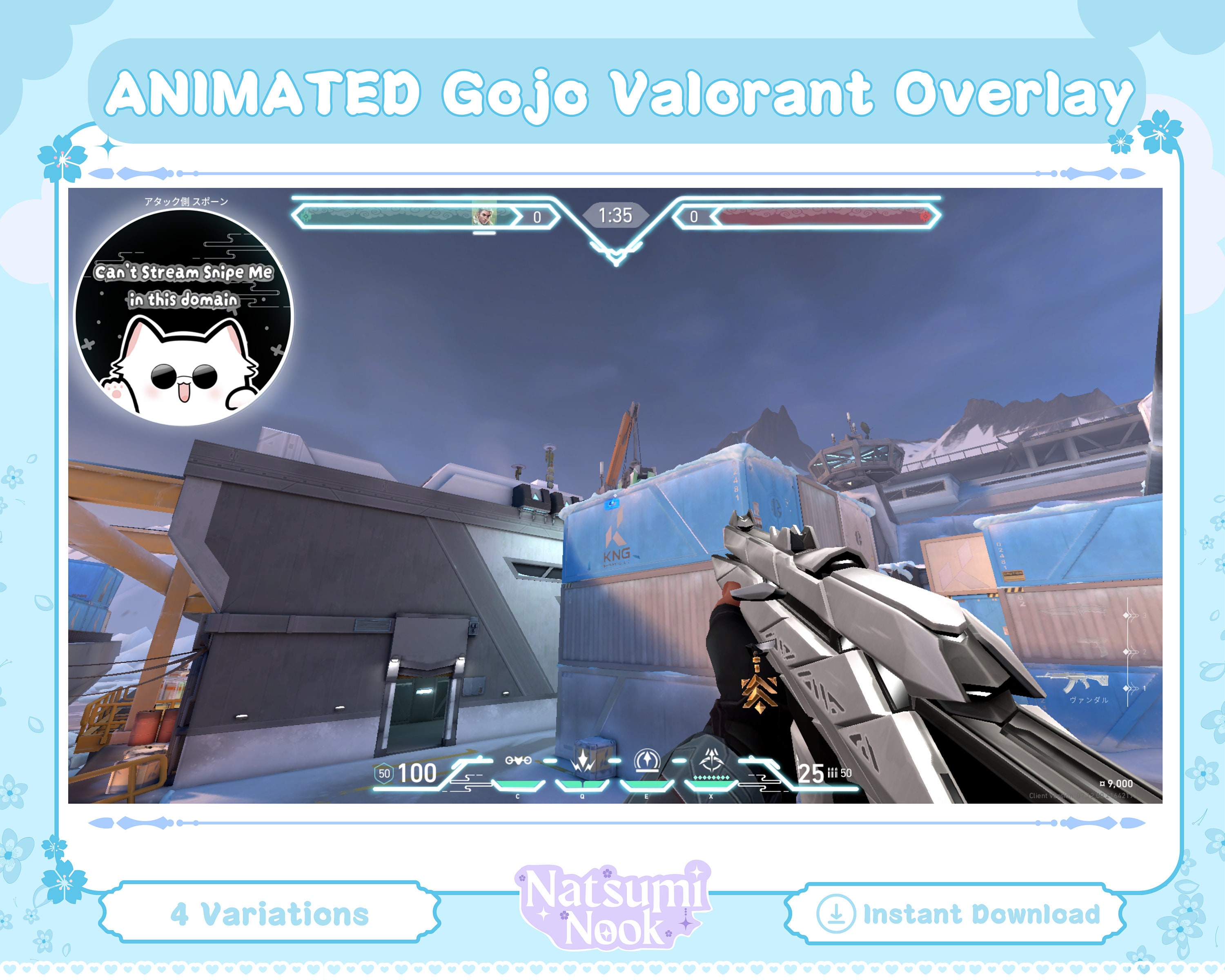 ANIMADO Gojo Satoru Cat Valorant Overlay / HUD Valorant personalizable ...