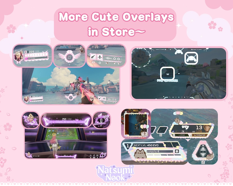 Jirai Kei Kitty Overwatch Stream Overlay: Pink Mercy Wings (digital ...