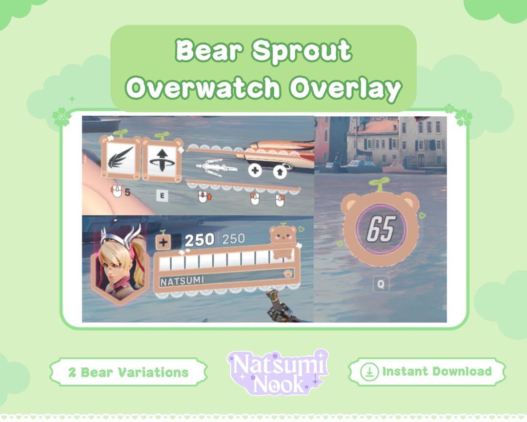 Bear Sprout Mercy Overwatch Stream Overlay: Twitch, Youtube (digital ...