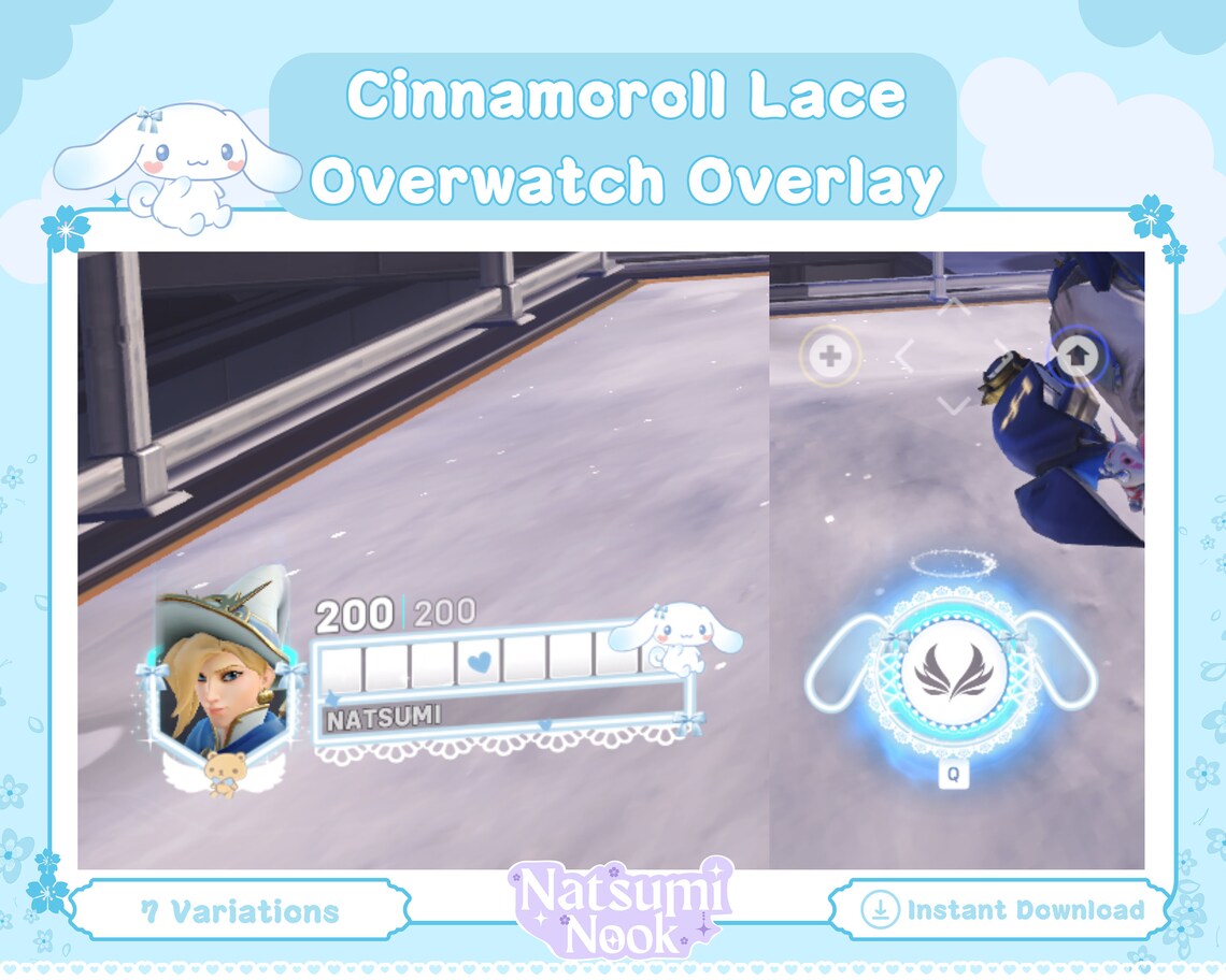 Cinnamon Baby Blue Lace Overwatch Overlay HUD Customizable Overwatch 2 ...