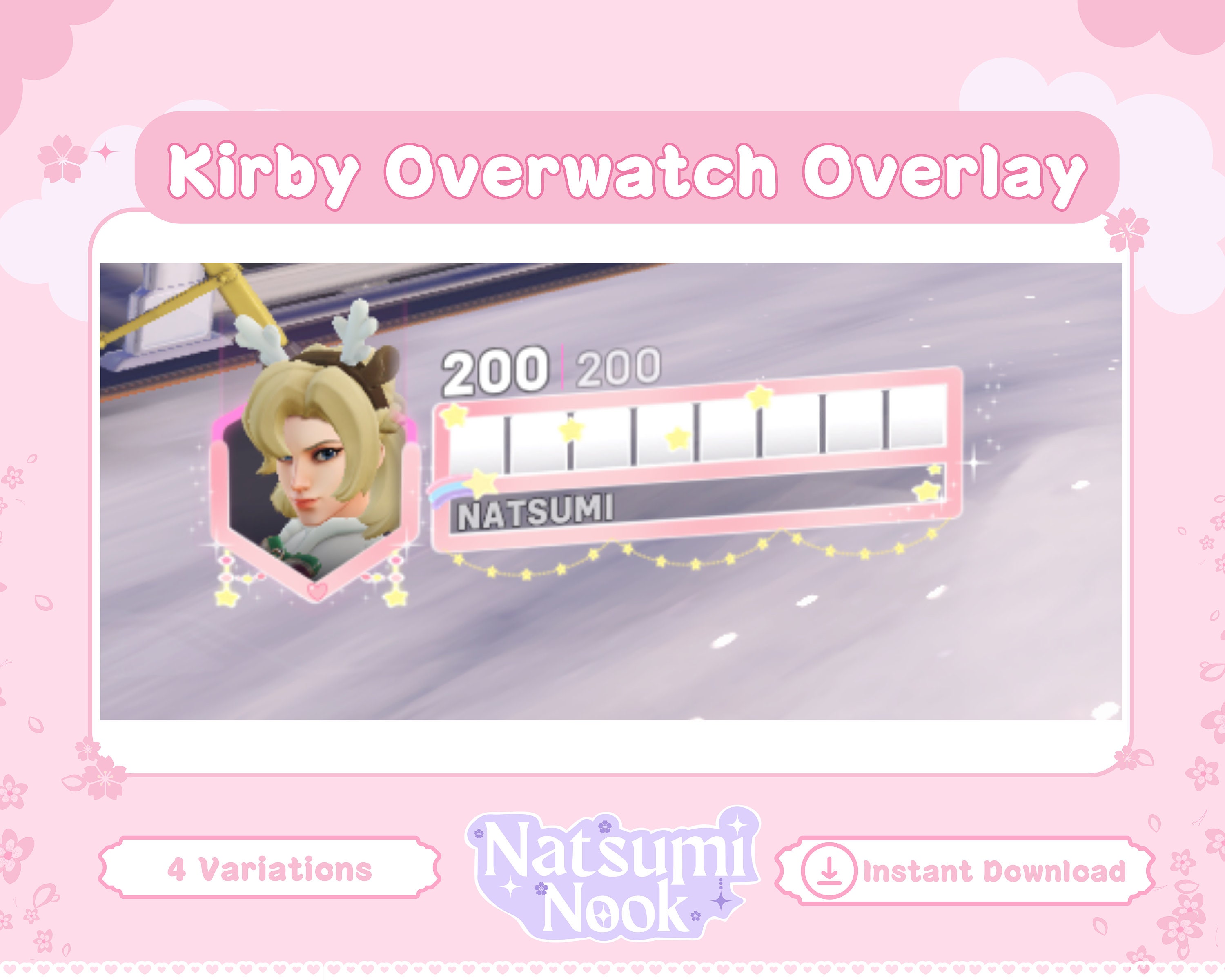 Kirby Colorful Star Overwatch Overlay Customizable Overwatch Game Cute ...