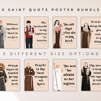 Catholic Saint Wall Art, Catholic Classroom Poster Set, Saint Quote ...