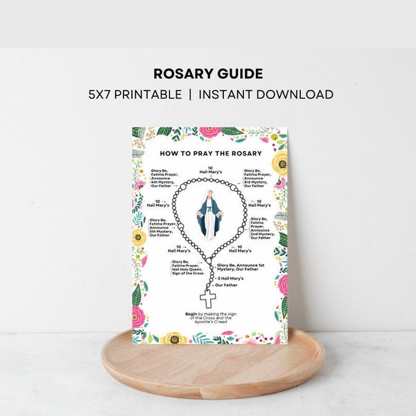 Printable Rosary Guide - Etsy