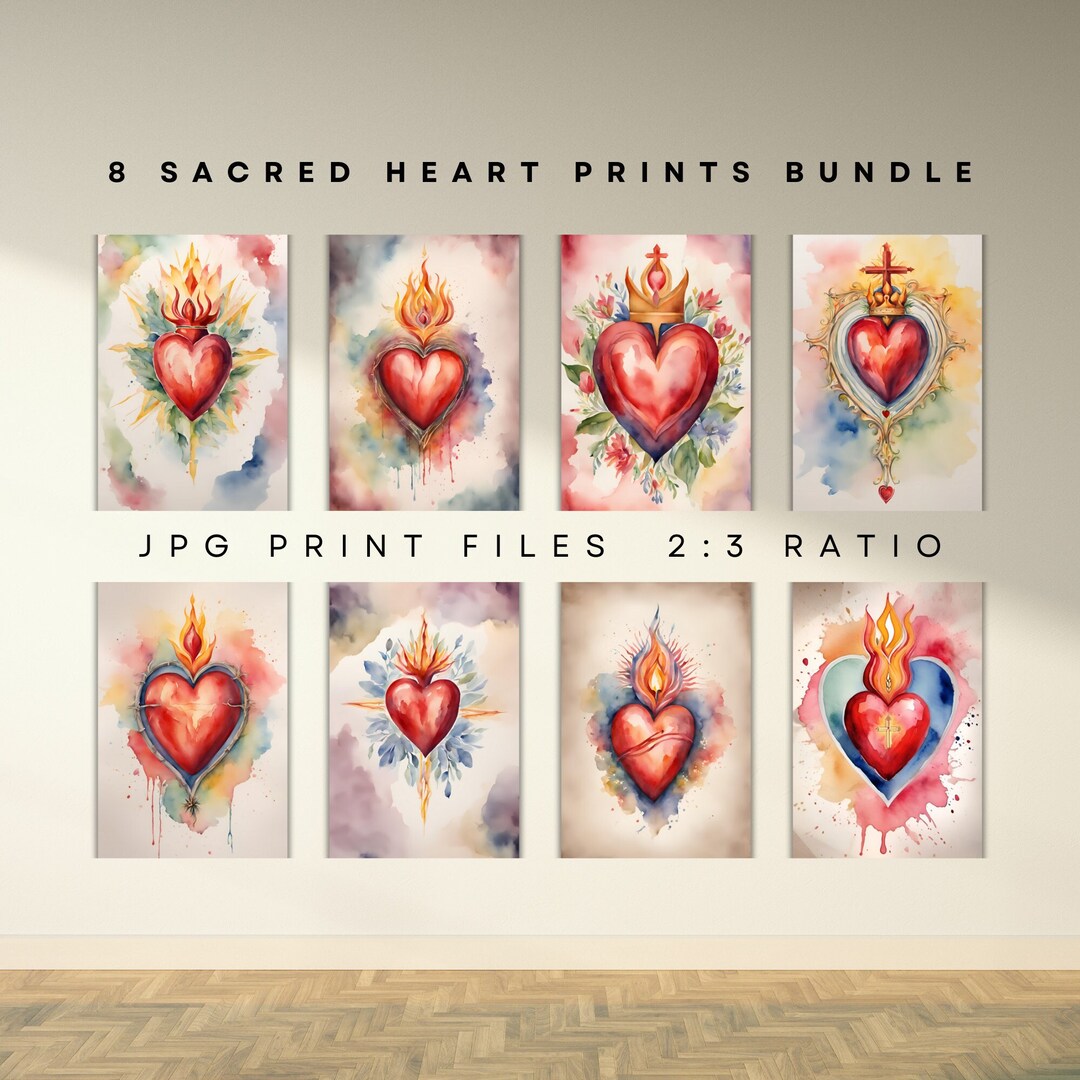 Sacred Heart of Jesus Catholic Wall Art Printable, Catholic Poster ...
